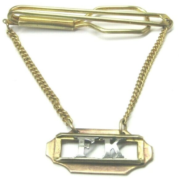 Source Unknown | Accessories | Tie Clip Initials Fk Sharp Letters ...